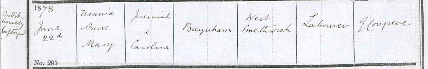 Urina Ann Baynham (1854-1937) – A Baynham Family History
